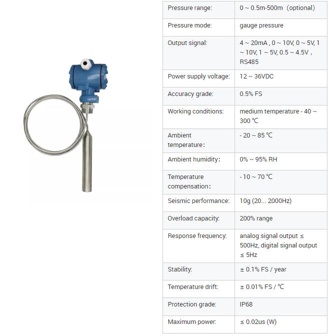 4-20ma RS485 Level Indicator Fuel Tank Level Meter High Temperature ...