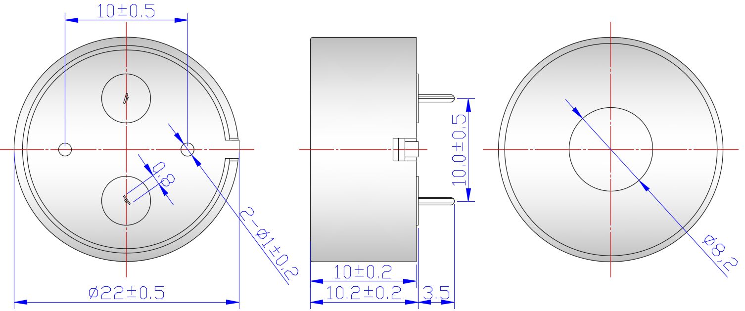 22mm 3v 6v 10v 90dB piezo door buzzer